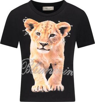 Blumarine T-shirt en coton coupe ajust&eacute;e - Femme - Tops - Noir - Taille: 38 FR