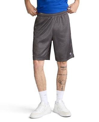 Champion Mens Long Mesh Short With Pockets,Granite Heather,LARGE