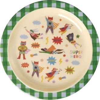 Rice Kinderteller Melamin Teller rund - Gr&uuml;n - Hero Print