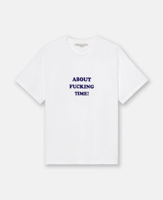 Stella McCartney About Fucking Time! Boxy T-Shirt,, Size: XXS