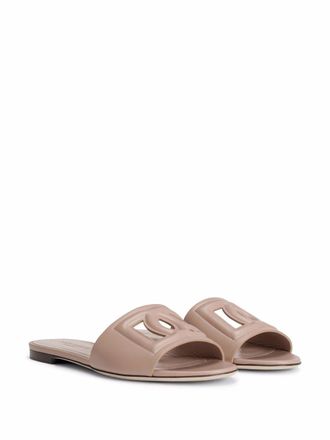 Dolce & Gabbana Logo Leather Sandals - Pink