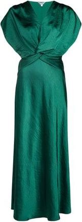 Object Robe longue en satin nou&eacute;e &agrave; la taille