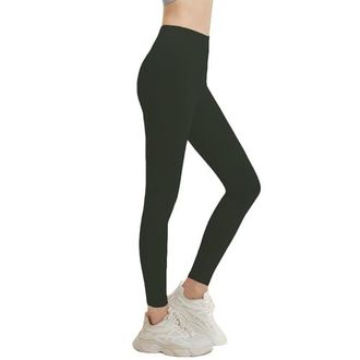 Generic Legging de sport pour femme - Noir - En polyester - Long - Opaque - Pantalon de yoga - Taille haute - Push Up - Pantalon de yoga - Pantalon de sport s