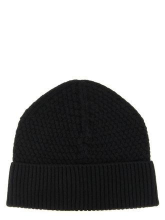 Moncler Basket Stitch Wool-Cashmere Beanie - Black