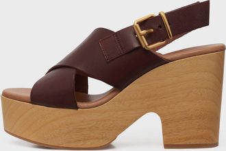 Gerard Darel Sandales compens&eacute;es en cuir - HAYDEN - Marron