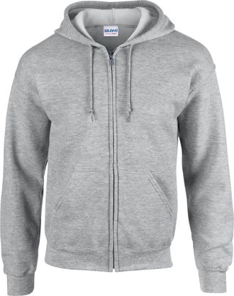 Gildan Heavy Blend&acirc; Full Zip Hooded Sweatshirt Sweatshirt Sport Grey, 3XL Unisex Erwachsene, Sport grau, XXX-Large