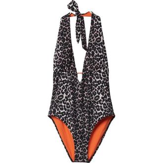 Delicate.love Damen Badeanzug Neckholder Badeanzug MARY Leo Classic