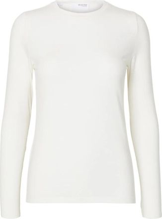 Selected Langarmshirt - - Tops - Damen - Wei&szlig; - L