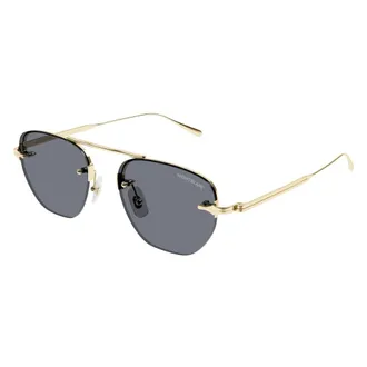 Montblanc Montblanc - Lunettes de soleil &agrave; monture m&eacute;tallique Mb0404S - unisex - Accessoires - Jaune - Taille: 52 MM