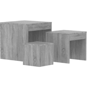 vidaXL Satztische 3 Stk. Grau Sonoma Holzwerkstoff Vidaxl