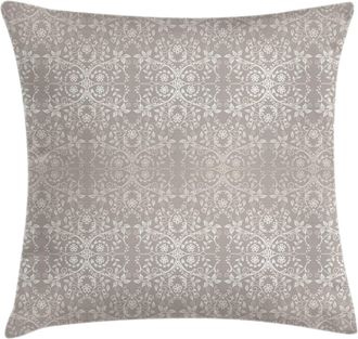 Abakuhaus Grau Kissenbezug, Paisley Victorian Pattern, Kissenhülle mit Reißverschluss Waschbar Farbfest Beidseitiger Druck, 50 x 50 cm, Beige Taupe