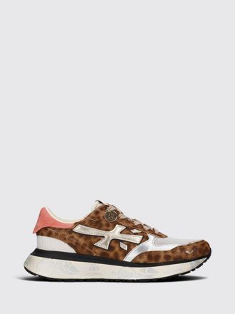 Premiata Lauryn Animal-Print Ponyfell-Sneakers mit Kristallverzierungen