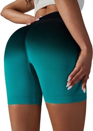 Generic Short Cycliste Femme Taille Haute,Short Sport sans Couture Tie-Dye Anti Frottement Cuisse Legging Court Shorty Gainant Extensible pour Yoga Fitness so