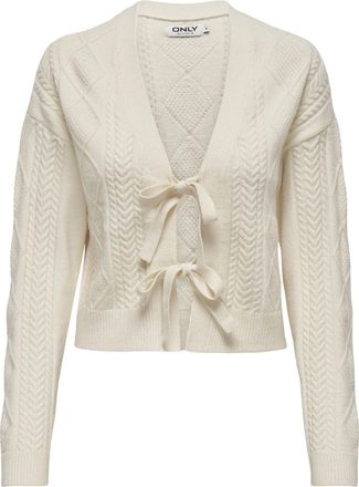 Only Damen Onlfia Ls String Cardigan KNT Noos Strickjacke, Whitecap Gray, Medium
