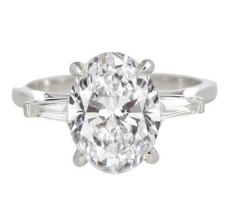 Verde 3ct IGI Certified Lab-grown Oval Cut VS2 Diamond Ring