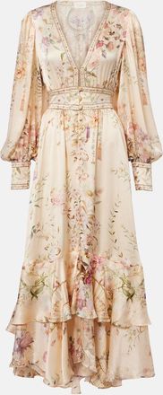 Camilla Robe longue en soie &agrave; ornement