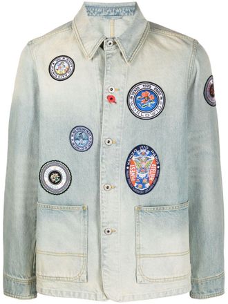 Kenzo veste en jean Travel à détails de badges - Bleu