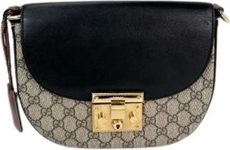 Gucci Sac bandouli&egrave;re messager GG Supreme Web Padlock noir doccasion - Femme - Pre-owned - Multicolore - Taille: ONE Size