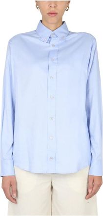 Ballantyne Femme, Blouses et Chemises, Bleu, Taille: 34 FR Camicia Button Down Oxford