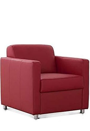 Cavadore Corianne Sessel, mit Federkern, Ledersessel Design, 78 x 80 x 83, Echtleder: rot