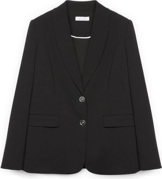 Fiorella Rubino Femme, Vestes, Noir, Taille: 46 FR Blazer ajust&eacute; en tissu extensible