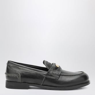 Miu Miu Black vintage-style leather loafers
