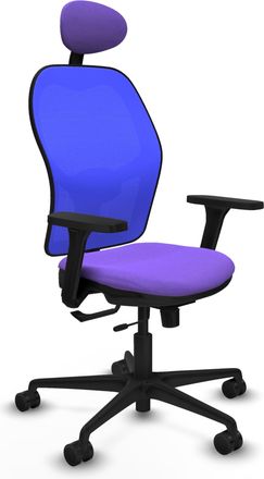 Piqueras y Crespo Ergonomischer Stuhl mit 3D-Armen, h&ouml;henverstellbare Lendenwirbelst&uuml;tze und festes Kopfteil, ausgestattet mit Syncro/Traslack und injiziertem Schaumsto