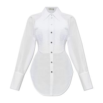 Blumarine Shirt mit Tailleng&uuml;rtel - - Blouses & Shirts - Damen - Wei&szlig; - S