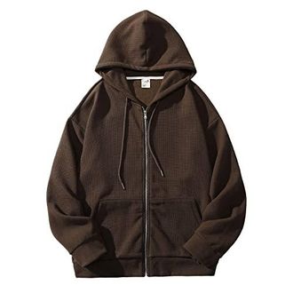 Generic Fermeture Éclair Haut Décontracté Manteau Outdoor Coupe-Vent Duffle-Coats Manteau Hiver Homme Slim Fit Blouson Homme Hiver Manches Longues Veste Col R