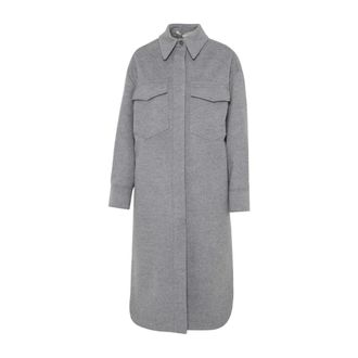 Stella McCartney Schlichter- gekn&ouml;pfter Mantel - - Coats - Damen - Grau - S
