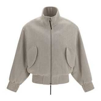 Jacquemus Le Bomber Losange Jacket - Femme - Vestes - Blanc - Taille: 44 FR
