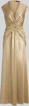 Lauren Ralph Lauren Abendkleid mit tiefem V-Ausschnitt und Knoten-Detail