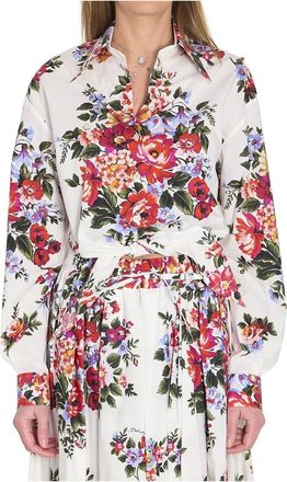 Dolce & Gabbana Femme, Blouses et Chemises, Multicolore, Taille: 38 FR Chemise en coton imprim&eacute; Bouquet