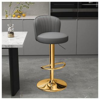 Generic Verstellbare Drehhocker, 2Er-Set, Moderne Barhocker mit Hoher R&uuml;ckenlehne Aus Leder, 60-80 cm Hoch, Ideal f&uuml;r K&uuml;cheninsel, Bar Oder Esszimmer