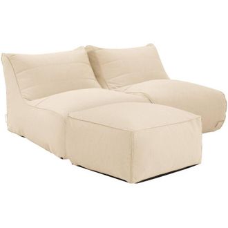 Sweeek 2 Outdoor Sessel und 1 Fu&szlig;hocker mit Olefin-Bezug