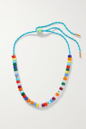 &Eacute;liou Collier En Corde, Perles Et Plaqu&eacute; Or Buzio - Bleu