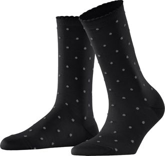 Falke Damen Socken Spike Dot W So Baumwolle gemustert 1 Paar, Schwarz Black 3000, 39-42