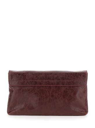 Balenciaga Womens Clutch Le City Burgundy Leather Bags