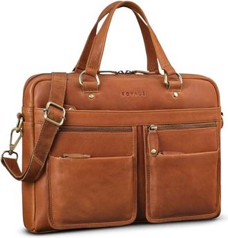 Royalz sac &agrave; bandouli&egrave;re cuir homme/femme San Francisco sacoche pour ordinateur portable 13-14 pouces sac daffaires messager vintage, Couleur:Texas marron