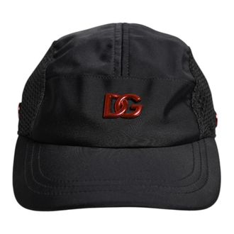 Dolce & Gabbana unisex, Accessoires, Noir, Taille: 58 CM Casquette de Baseball en Nylon Noir avec Logo