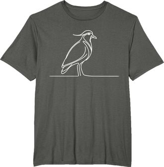 Jimbeels Line Art Vogel- und Ornithologist Maskierter Kiebitz T-Shirt