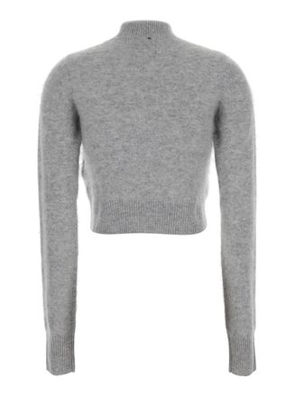 Sportmax Womens Gubbio Grey Cropped Cashmere Sweater Tops Top