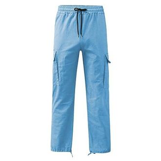 Generic High Street Pantalon ample en popeline pour homme Automne Hiver Pantalon pour loisirs et sport Couleur unie, bleu, 5XL