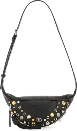 Valentino Garavani Mens Pouch Nellc&ocirc;te Black Leather Belt Bags