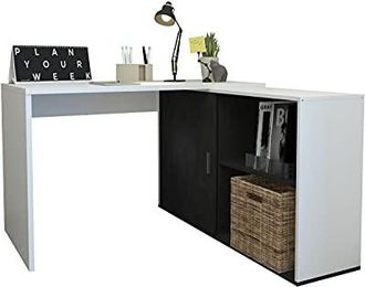 FMD M&ouml;bel Valley Schreibtisch, Holzwerkstoff, wei&szlig; Perl/Matera, rechteckig