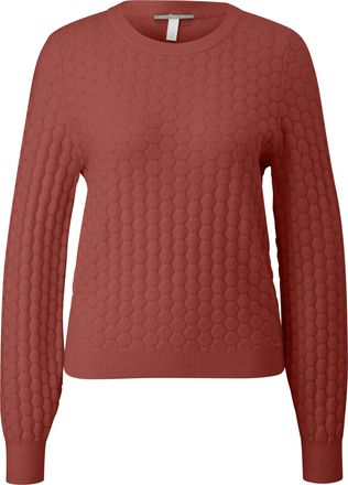 QS by s.Oliver Damen Pullover Rot Cartoon Langarm Regular Fit Herbst/Winter