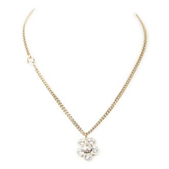 Chanel Crossbody Bags - Crystal CC Flower Pendant Necklace - Gr. unisize - in Gold - f&uuml;r Damen