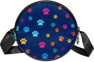 Generic Sac &agrave; bandouli&egrave;re rond pour femme, petit sac &agrave; bandouli&egrave;re color&eacute; avec fermeture &eacute;clair, bretelles r&eacute;glables, sac &agrave; main rond d&eacute;contract&eacute; pour femmes 