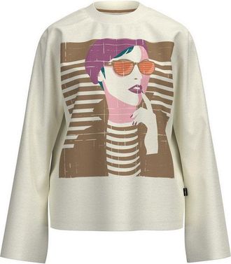 Trigema Longsleeve TRIGEMA Langarmshirt mit grafischem Print (1-tlg)