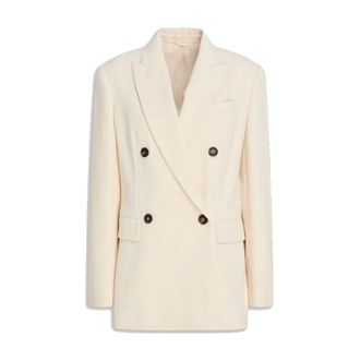 Brunello Cucinelli Baumwollmischungs-Blazer - - Jackets - Damen - Beige - L